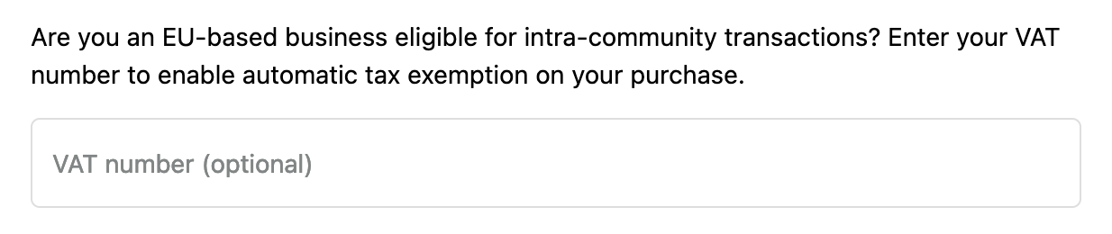 Capture VAT numbers on the Checkout page - Sufio for Shopify