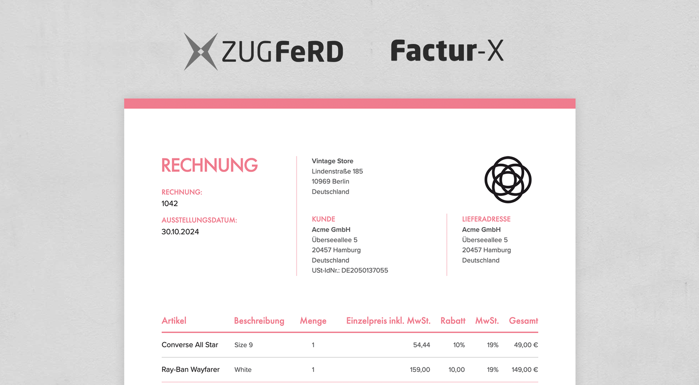 Support of ZUGFeRD and Factur-X e-invoices for Shopify stores in Germany and France - Sufio