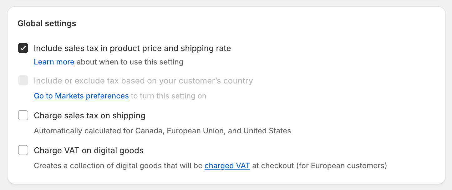 Include or exclude tax from product prices in Shopify - Sufio for Shopify